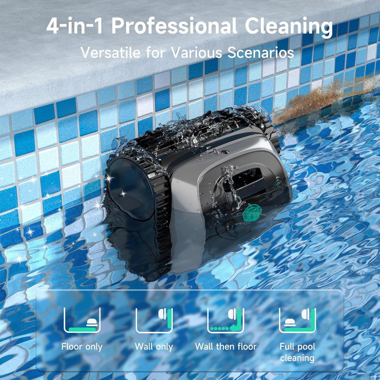 WYBOT C1 Cordless Robotic Pool Cleaner with App and Waterline Cleaning ...