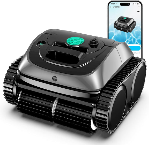 WYBOT C1 Cordless Robotic Pool Cleaner with App and Waterline Cleaning ...